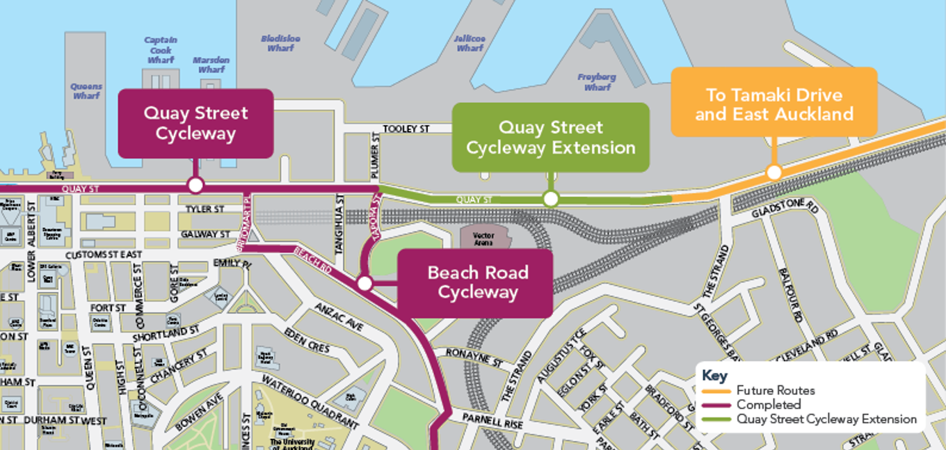 Construction started on Quay Street Cycleway Extension - OurAuckland