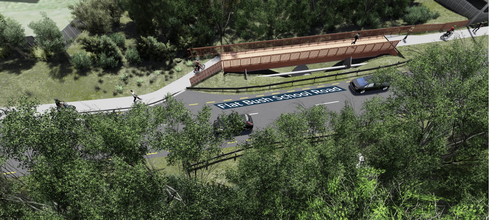 New pedestrian bridge underway in Flat Bush - OurAuckland