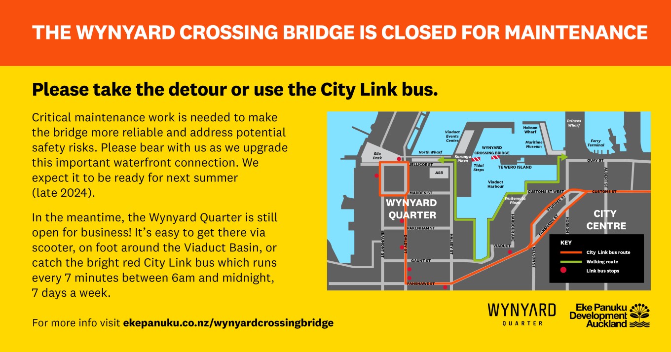 Wynyard Crossing Bridge preventative maintenance underway - OurAuckland