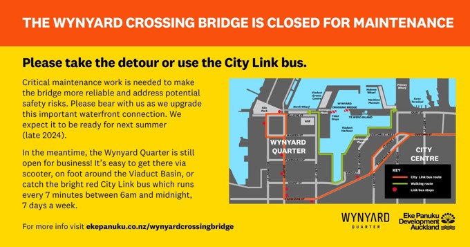 Wynyard Crossing Bridge preventative maintenance underway - OurAuckland