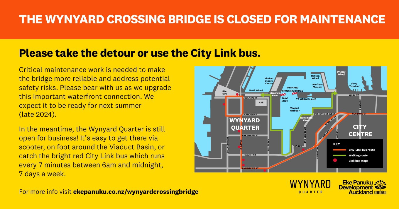 Wynyard Crossing Bridge preventative maintenance underway - OurAuckland