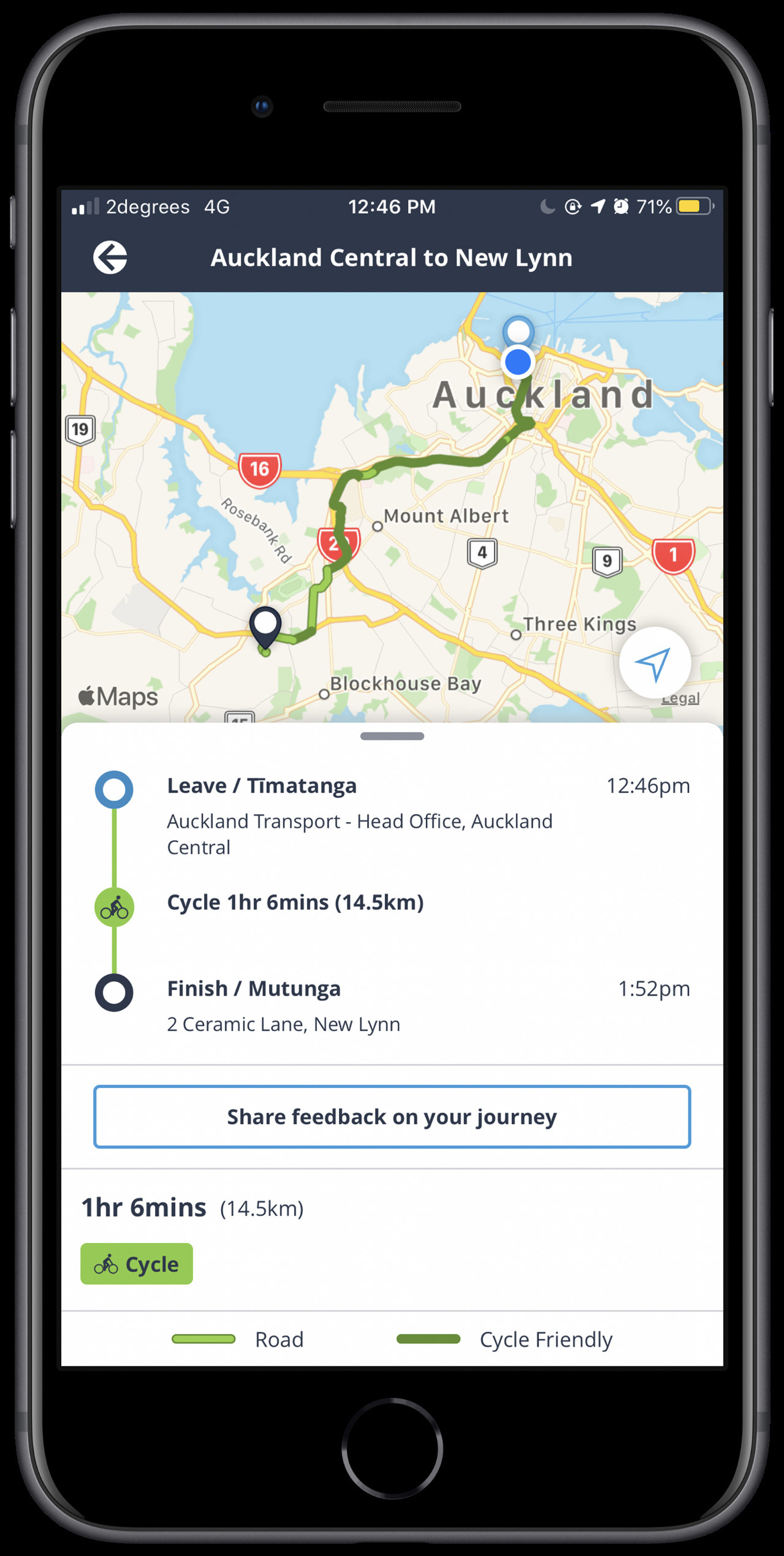 Walking and Cycling journeys now available on AT Mobile app - OurAuckland