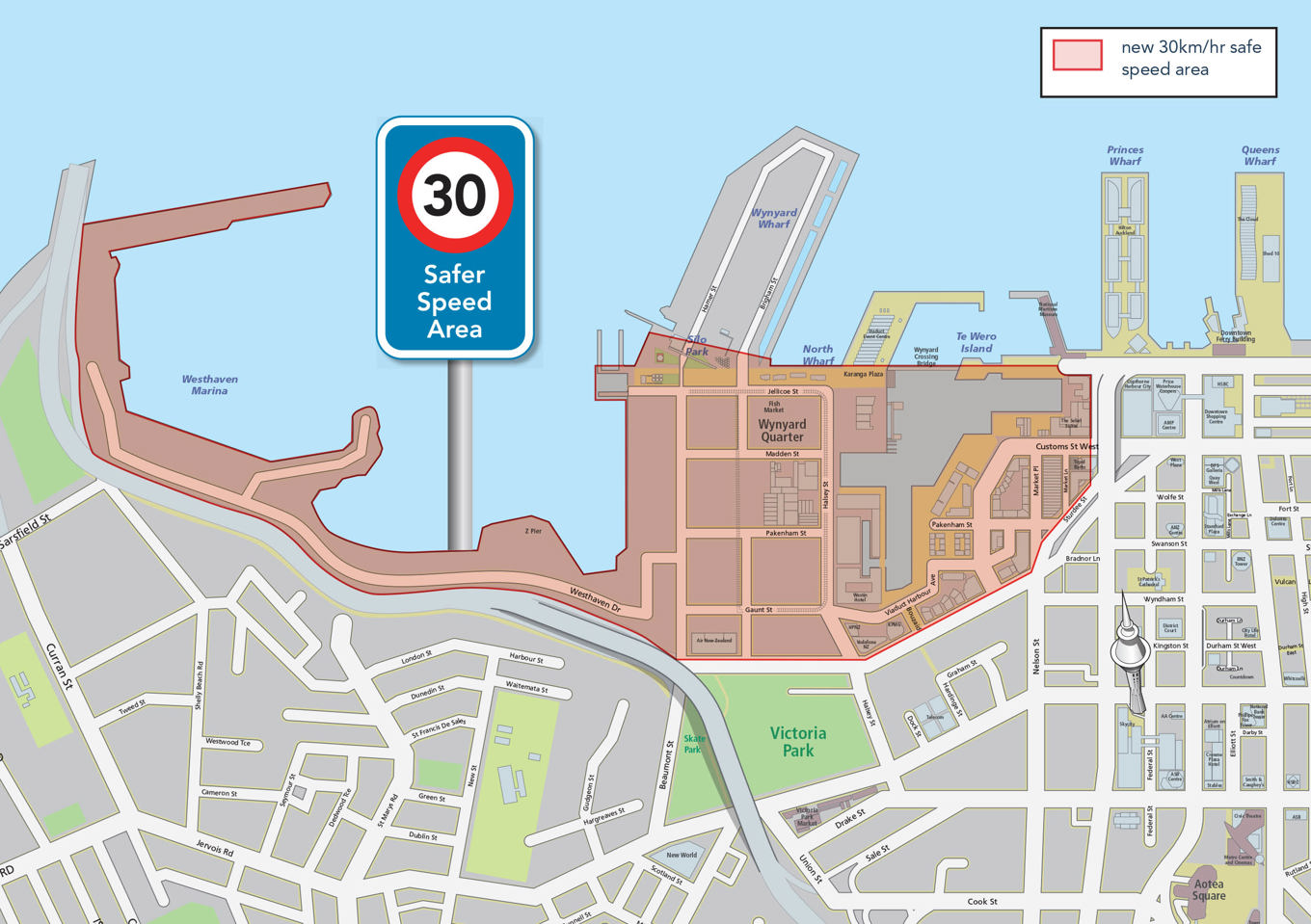 Wynyard Quarter and Viaduct Harbour now 30km/hr - OurAuckland