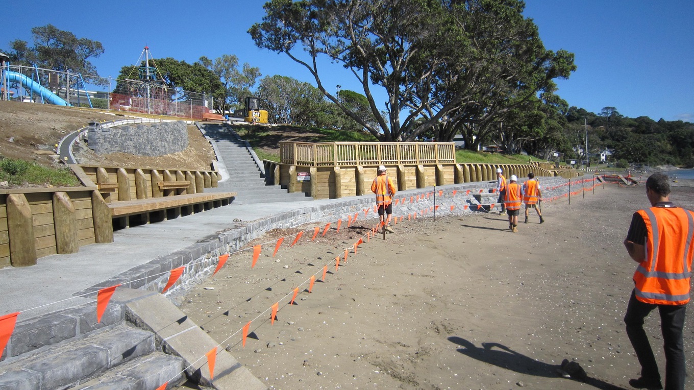 New seawall ready to tackle erosion at Algies Bay - OurAuckland
